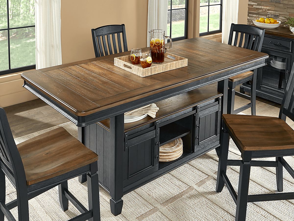 Country Lane 5 Pc Black Black,Colors Dining Room Set With Counter ...
