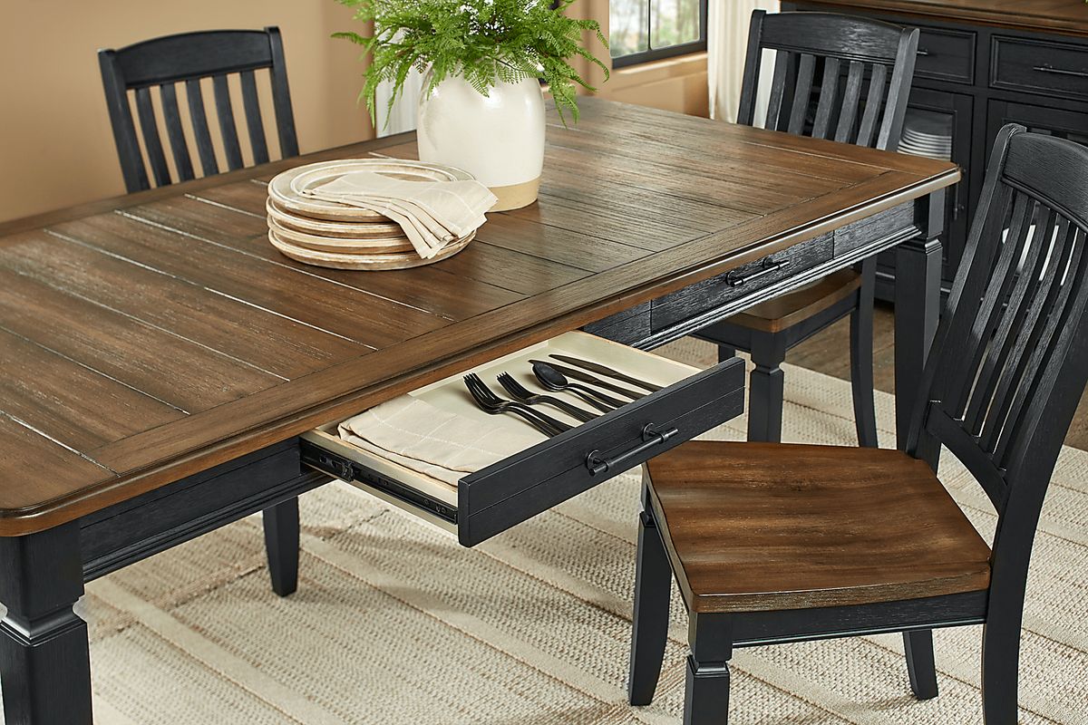 Country Lane 5 Pc Black Black,Colors Dining Room Set With Rectangle ...