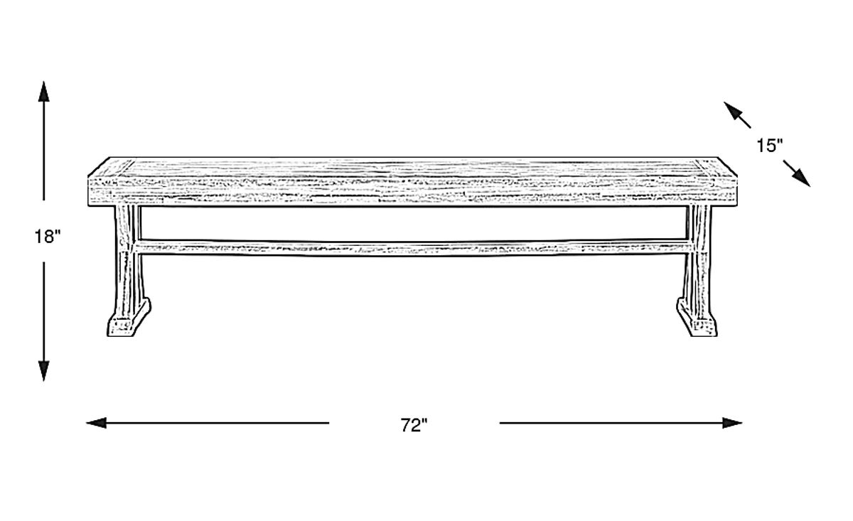 Covered Bridge Tobacco Dark Wood Beige Dining Bench | Rooms to Go