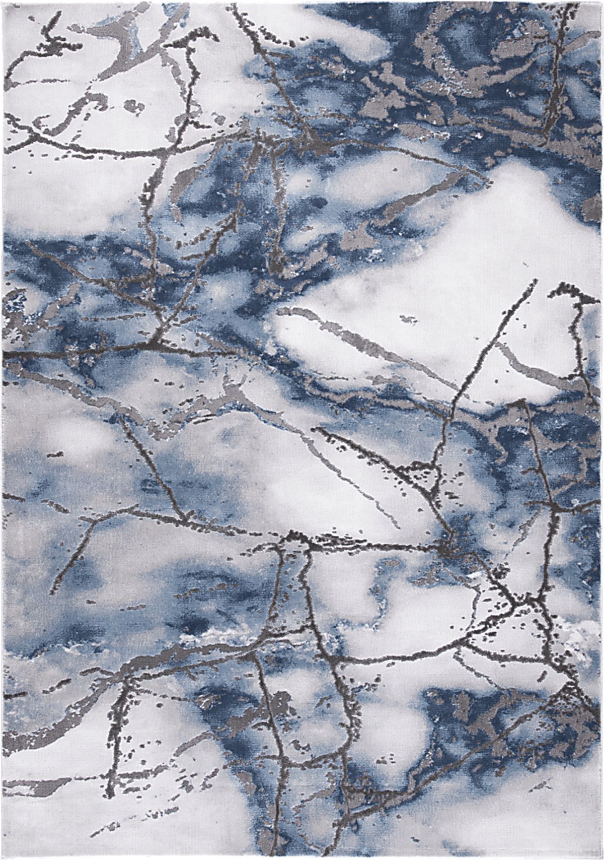 Cracked Marble Blue Rug | Rooms to Go