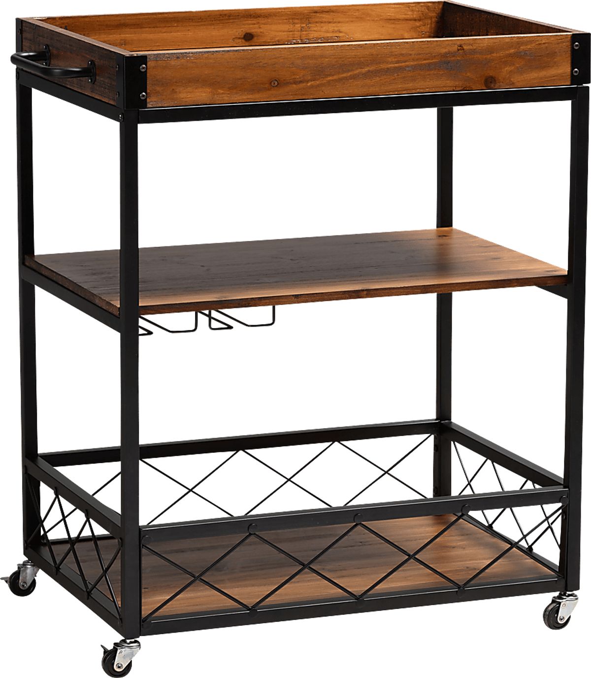 Cranbrook Dark Wood Sangria Oak Brown Bar Cart | Rooms to Go