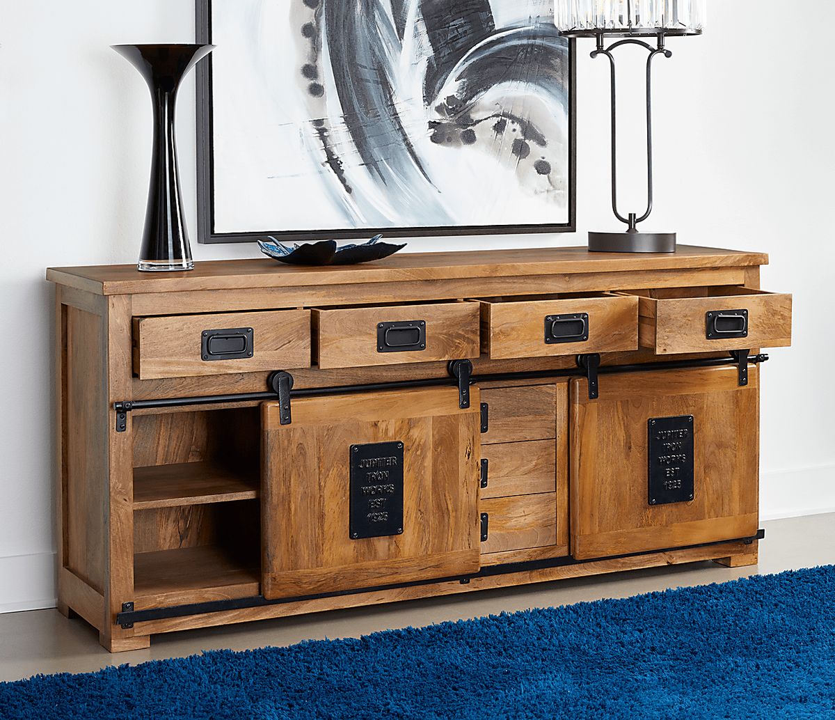 Cranman Natural Light Wood Credenza | Rooms to Go