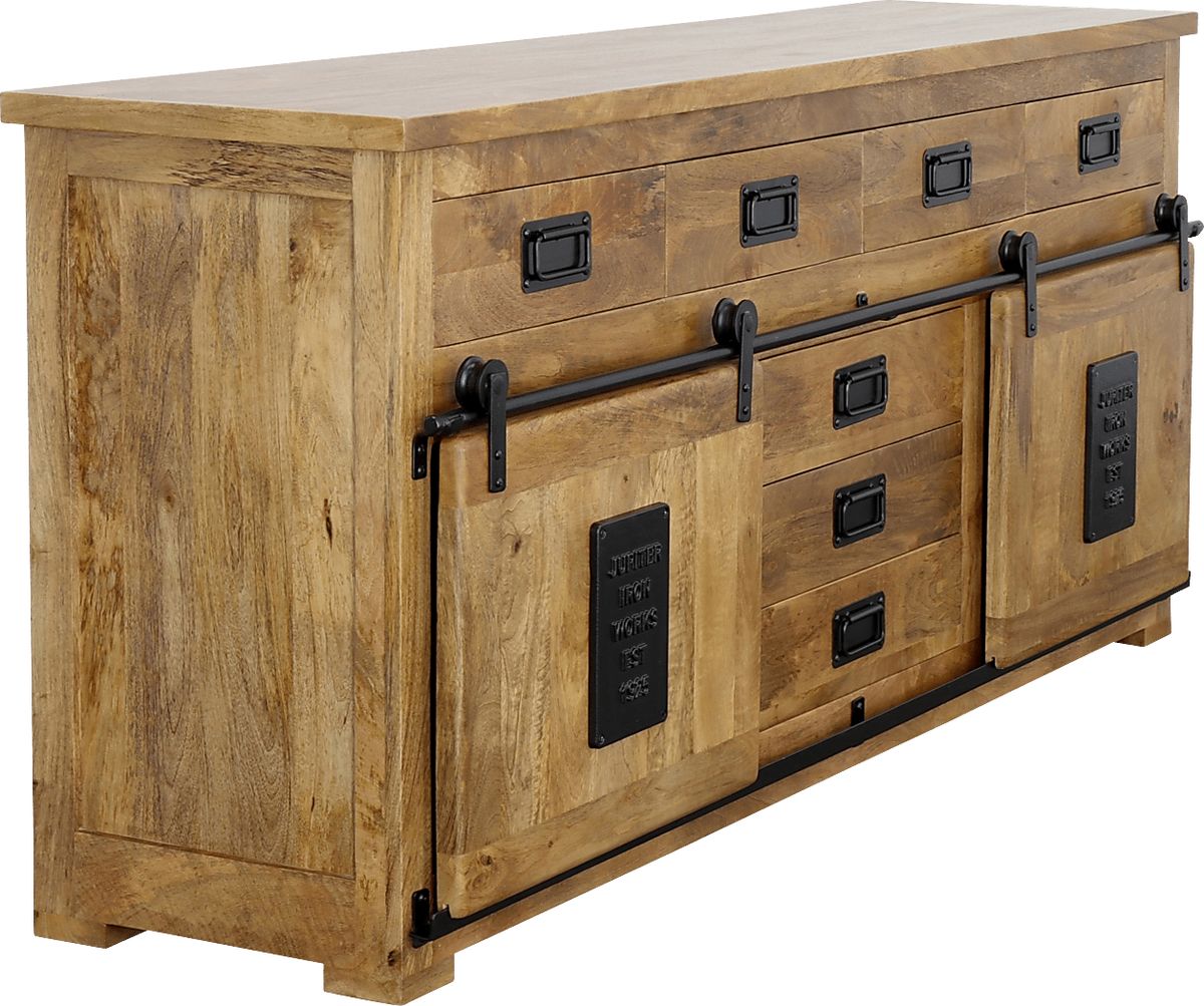 Cranman Natural Light Wood Credenza | Rooms to Go