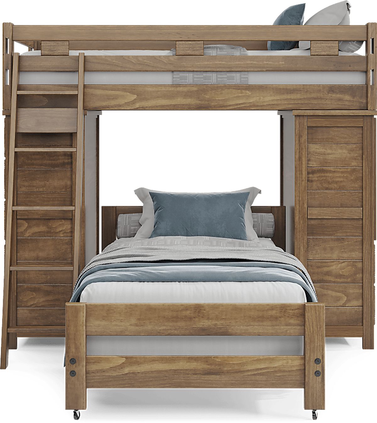 Creekside 2.0 Chestnut Dark Wood Twin/Twin Loft W 2 Chests | Rooms to Go