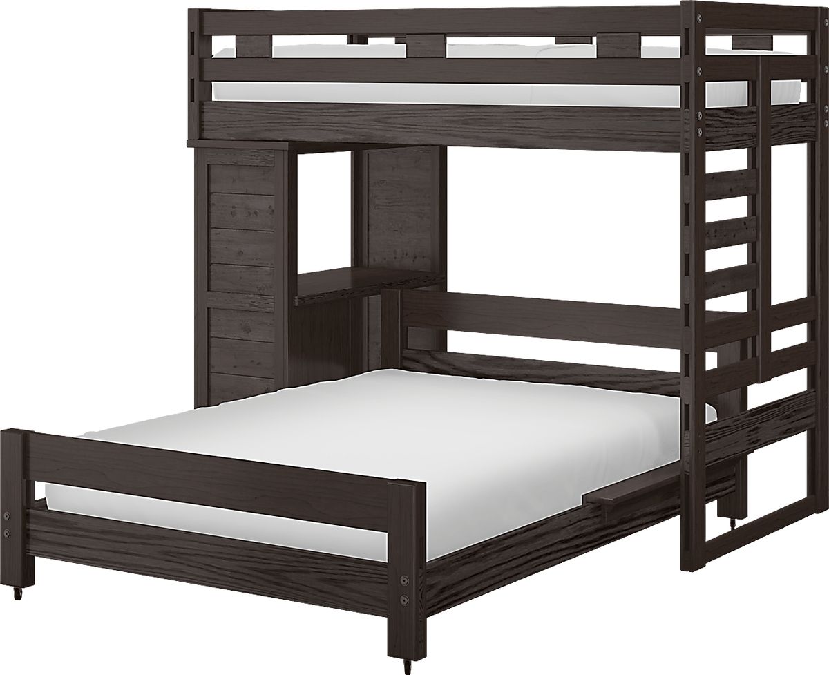 Creekside Charcoal Gray Twin/Full Student Bunk With Desk | Rooms to Go