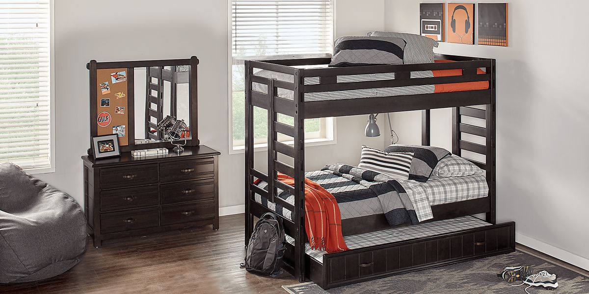 Creekside 5 Pc Charcoal Gray Twin/Twin Bunk Bed | Rooms to Go