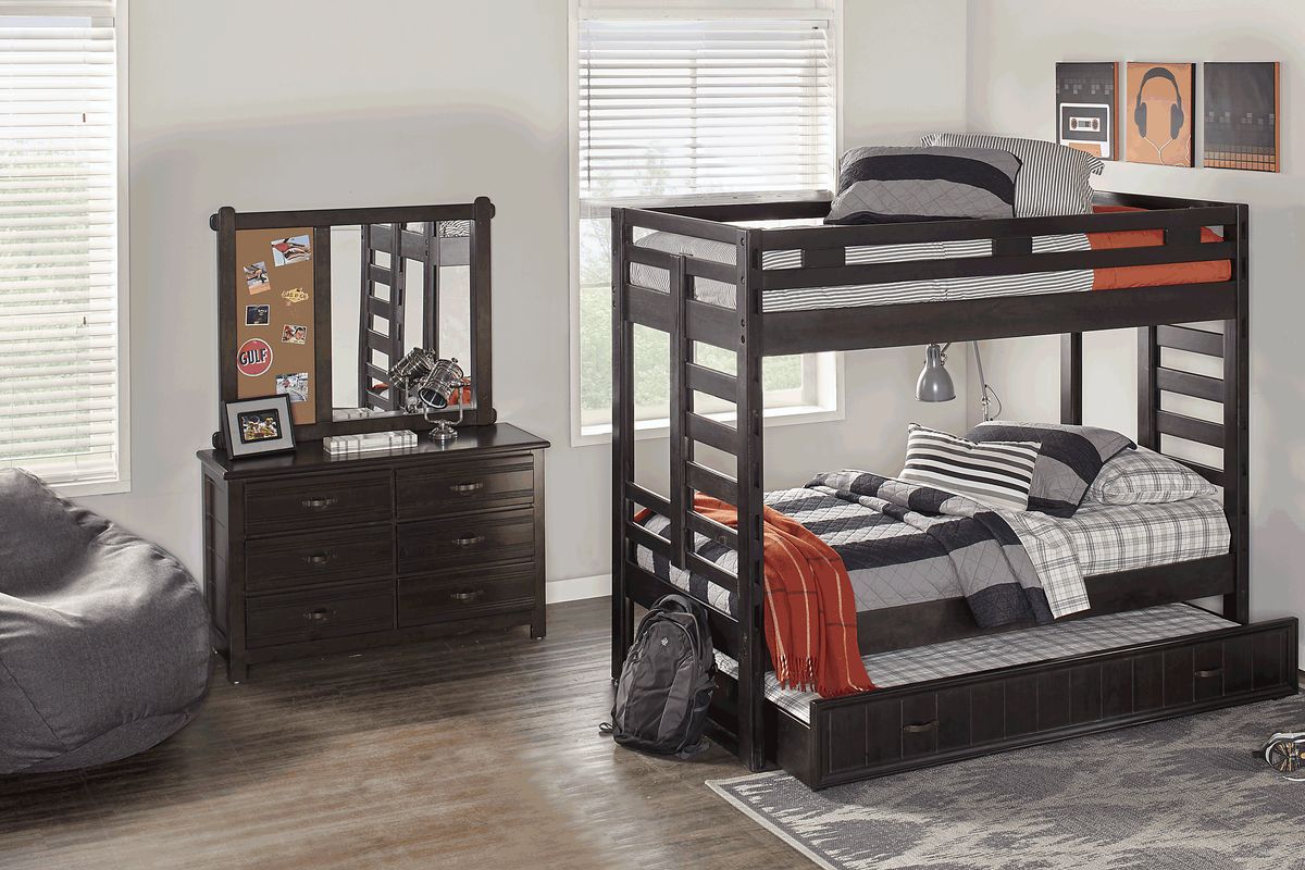 Creekside 5 Pc Charcoal Gray Twin/Twin Bunk Bed - Rooms To Go