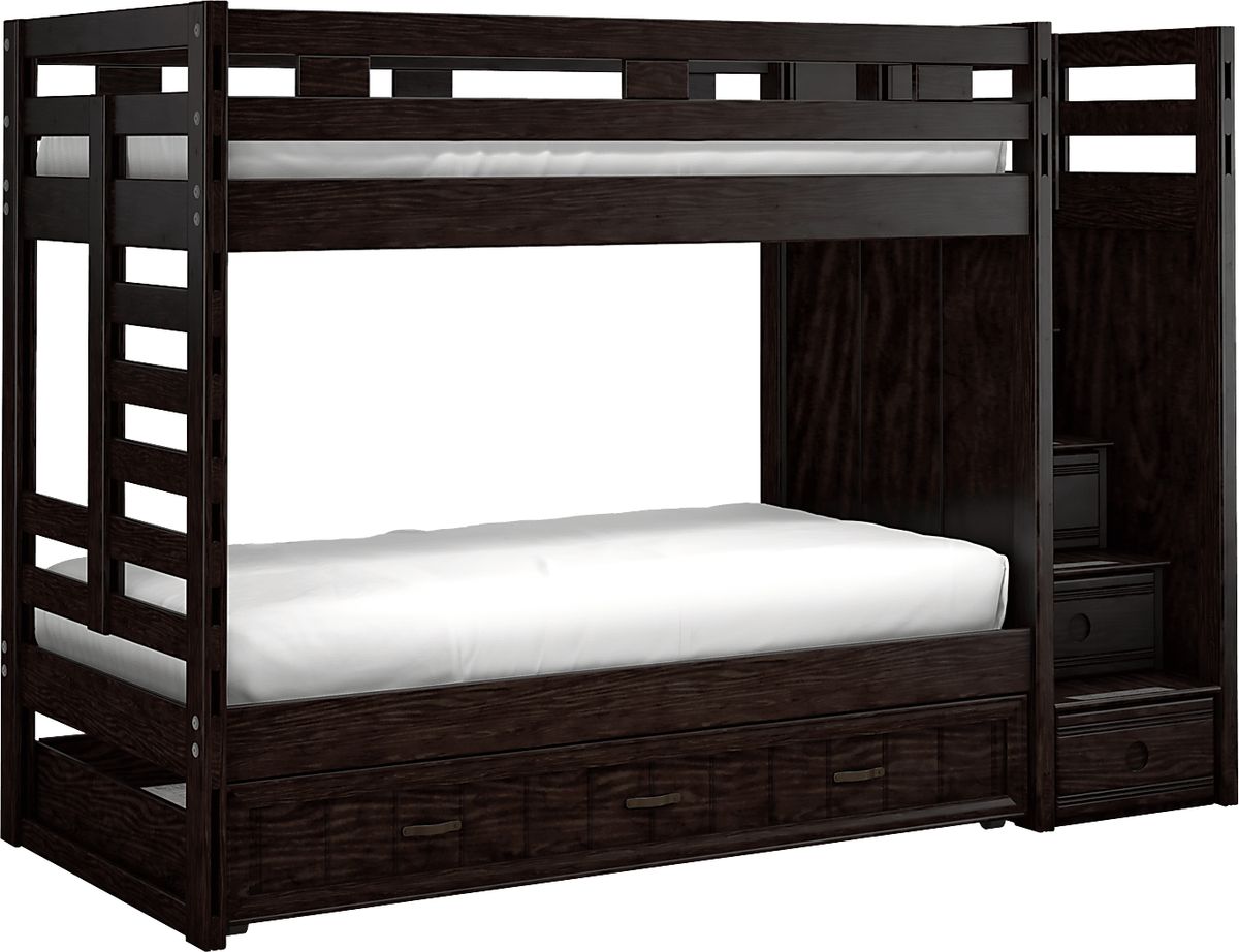 Creekside 5 Pc Charcoal Gray Twin/Twin Step Bunk Bed | Rooms to Go