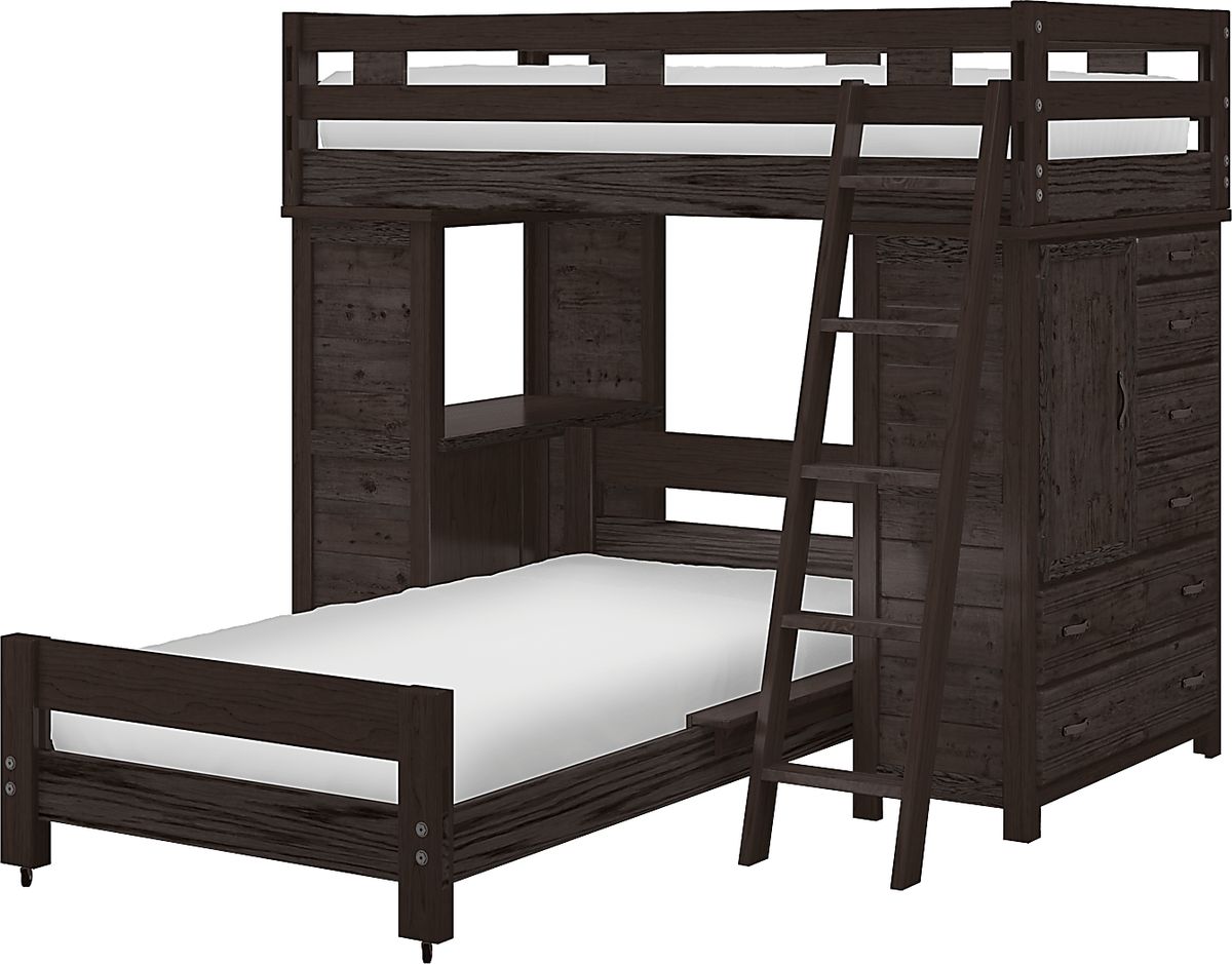 Creekside Charcoal Gray Twin/Twin Student Bunk With Desk | Rooms to Go