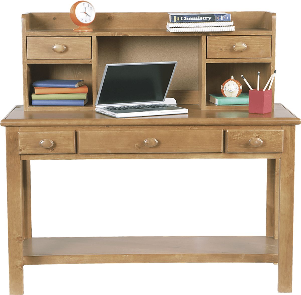 Creekside Taffy Light Wood Desk & Hutch - Rooms To Go