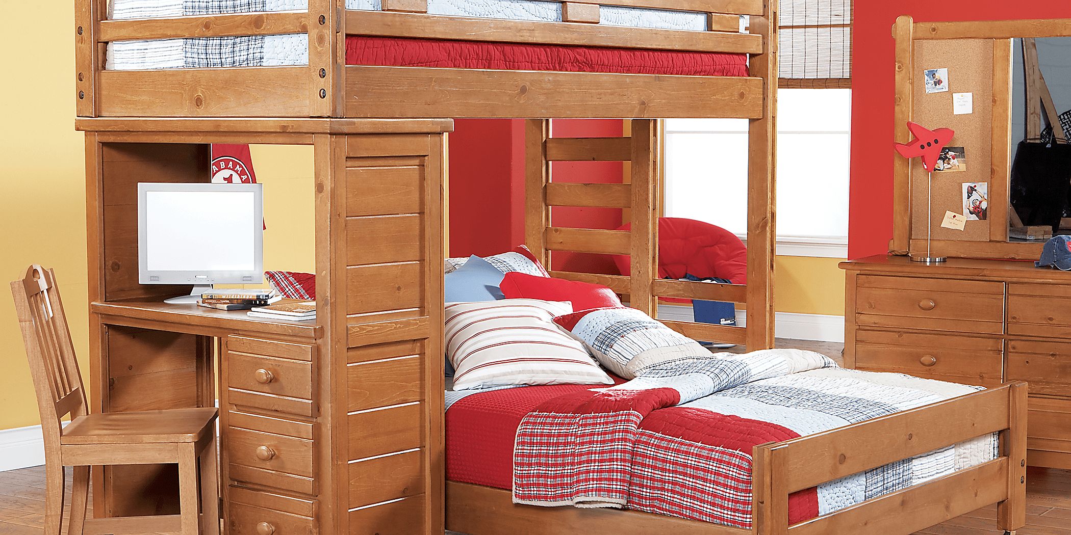 Creekside Taffy Twin/Full Student Loft Bed with Desk - Rooms To Go