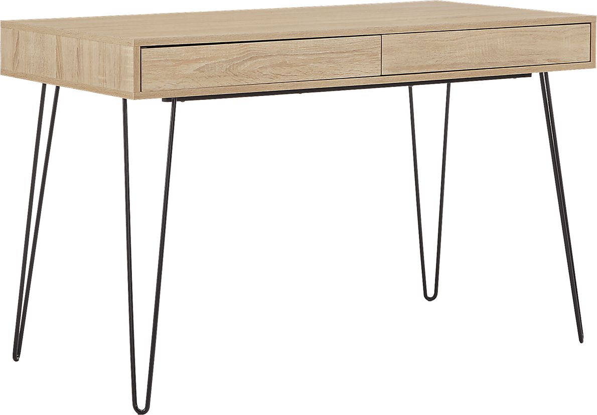 Crespi Tan Light Wood Desk - Rooms To Go