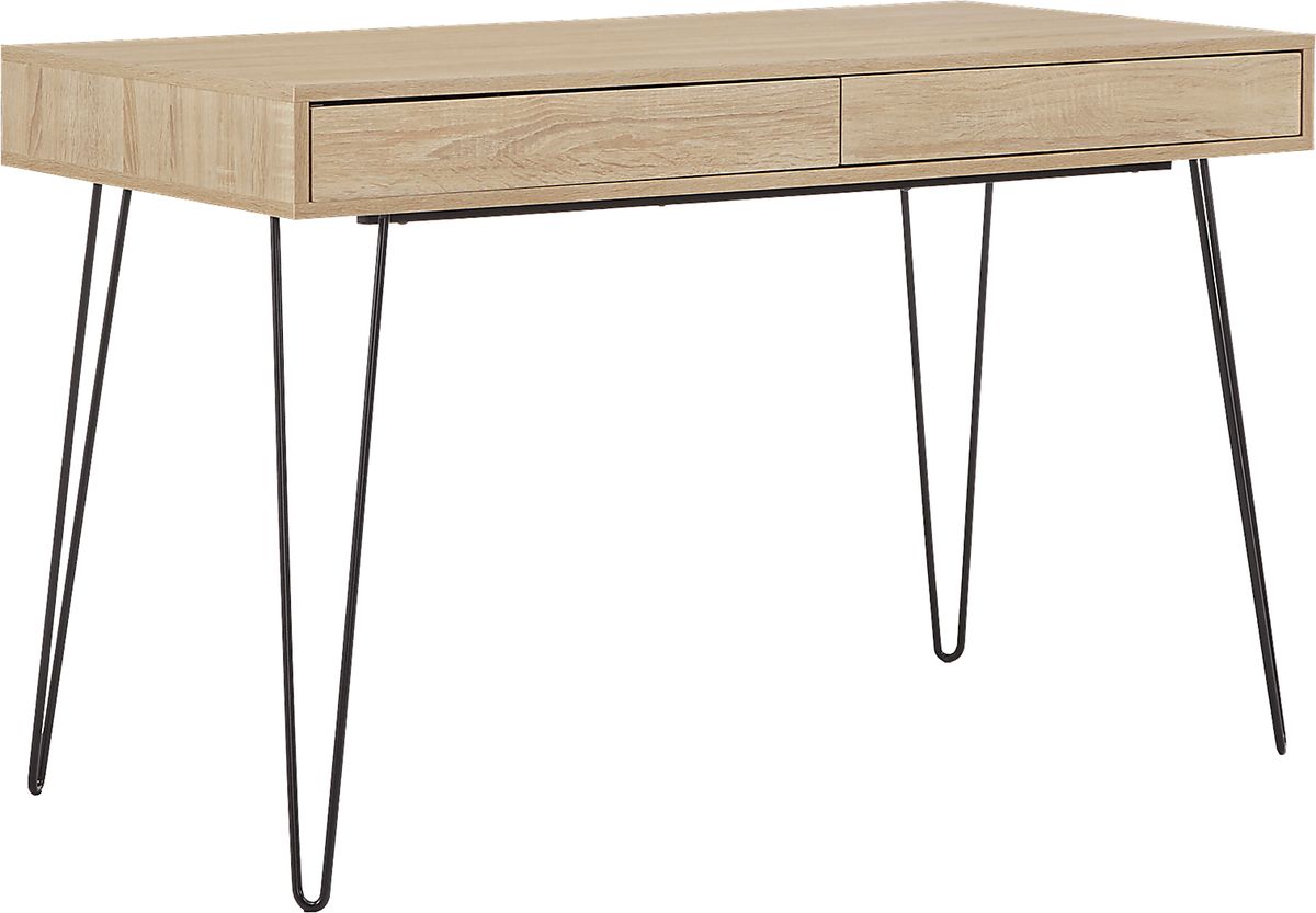 Crespi Tan Light Wood Desk | Rooms to Go