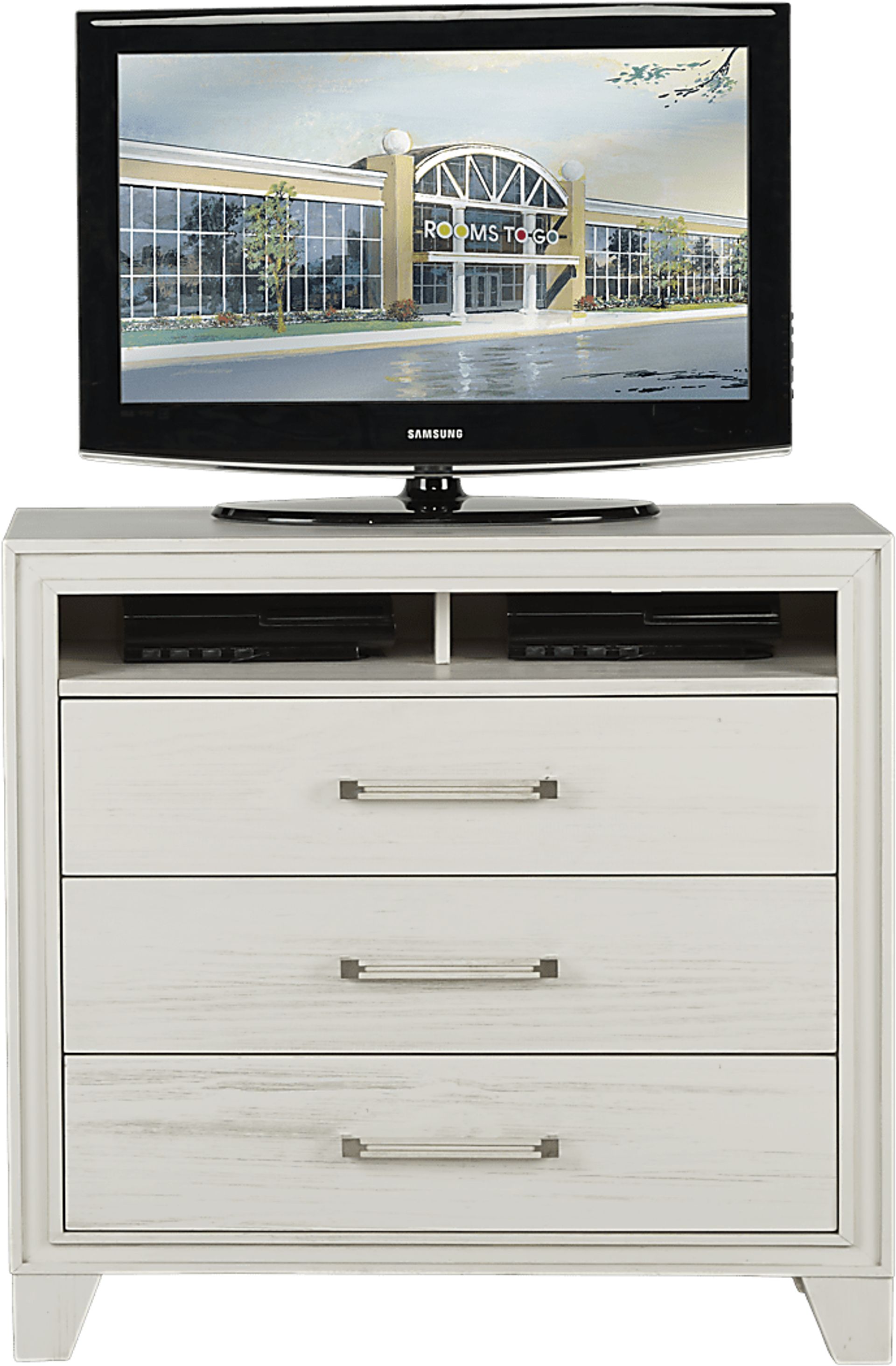 Crestwood Creek Ivory White,Light Wood Media Chest | Rooms to Go