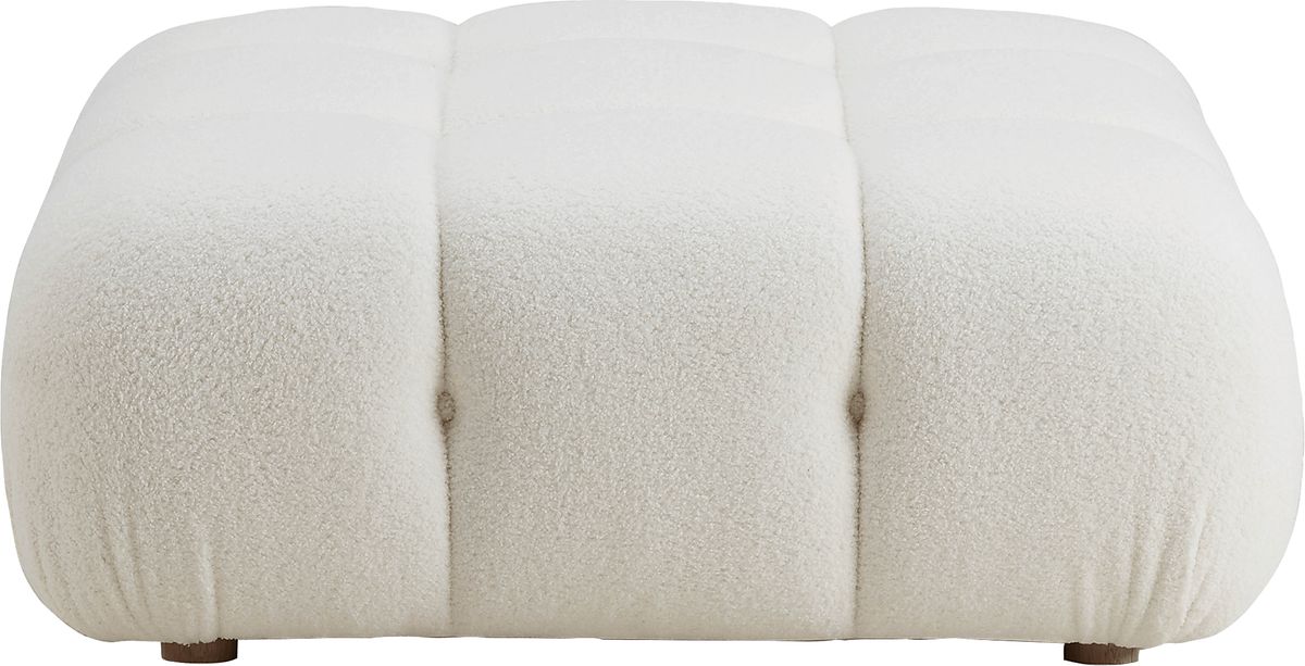 Crianza Cream Beige Polyester Fabric Ottoman | Rooms to Go