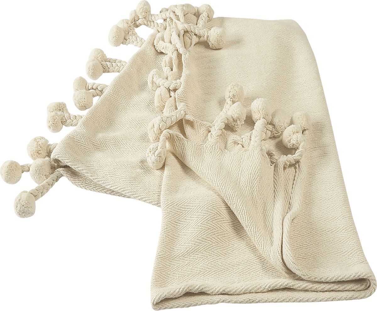 Crossmar Cream Beige Throw Blanket | Rooms to Go