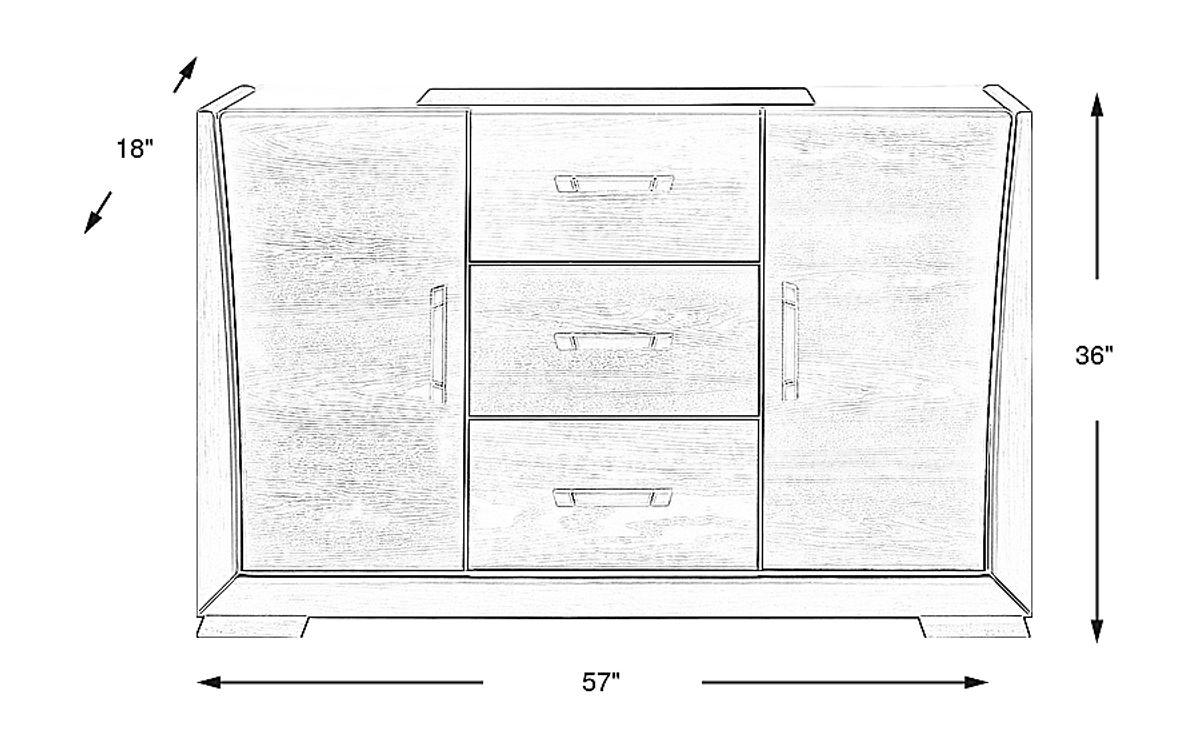 Crown Point Champagne Colors Server | Rooms to Go