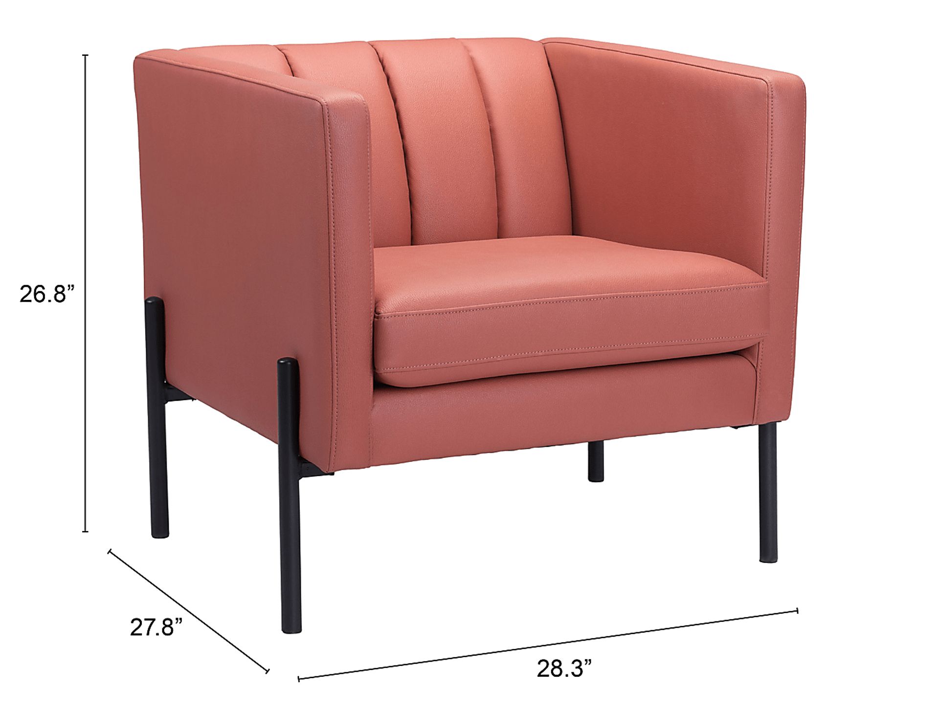 Crowndon Rust Red Polyurethane Fabric Accent Chair | Rooms to Go