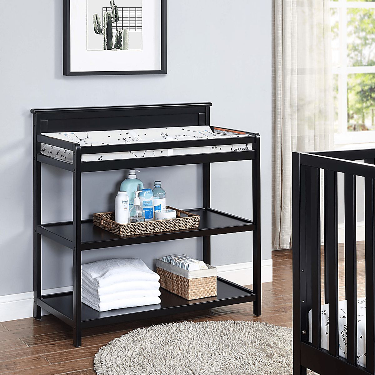 Crownspoint Black Black,Colors Changing Table | Rooms to Go