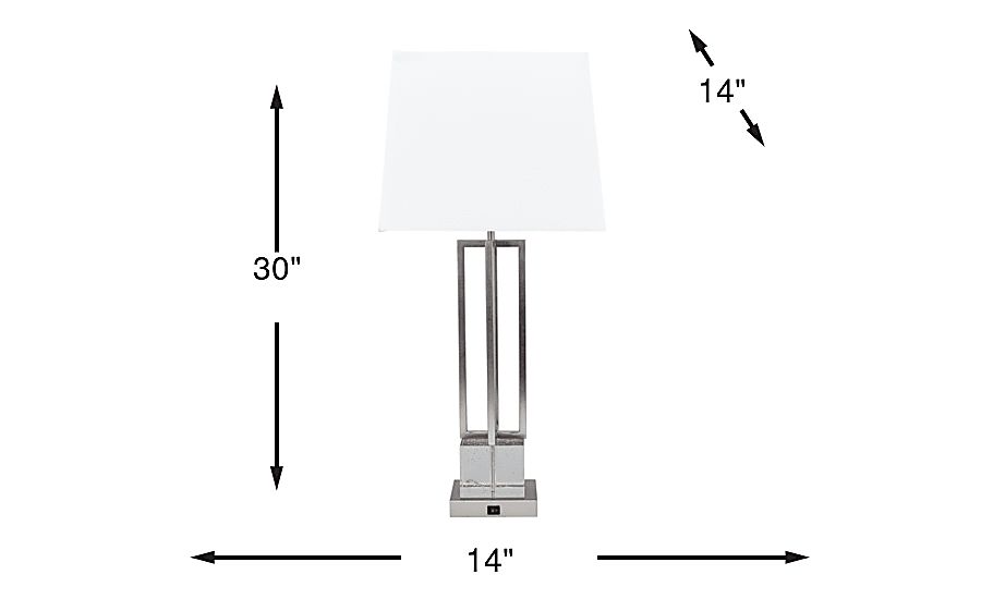 Crystal Falls Silver Gray Lamp - Rooms To Go