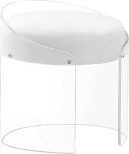 Crystalview Clear White Acrylic Fabric Accent Stool | Rooms to Go