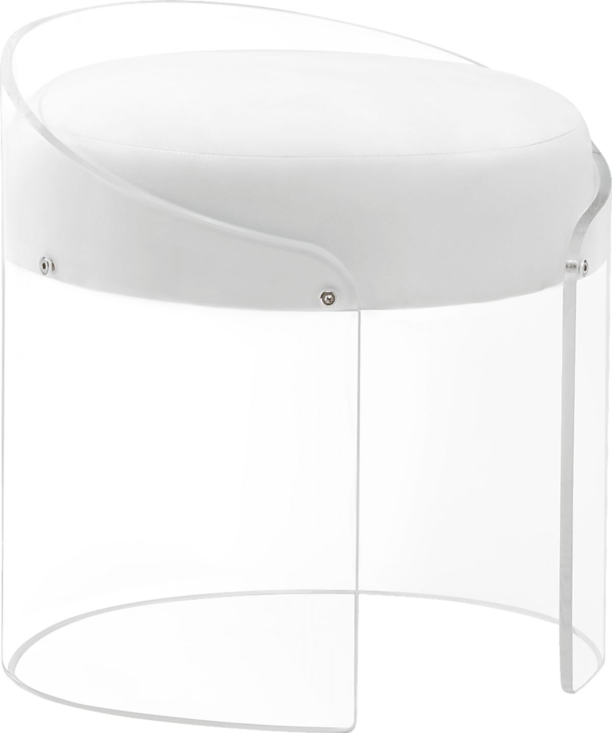 Crystalview Clear White Acrylic Fabric Accent Stool | Rooms to Go