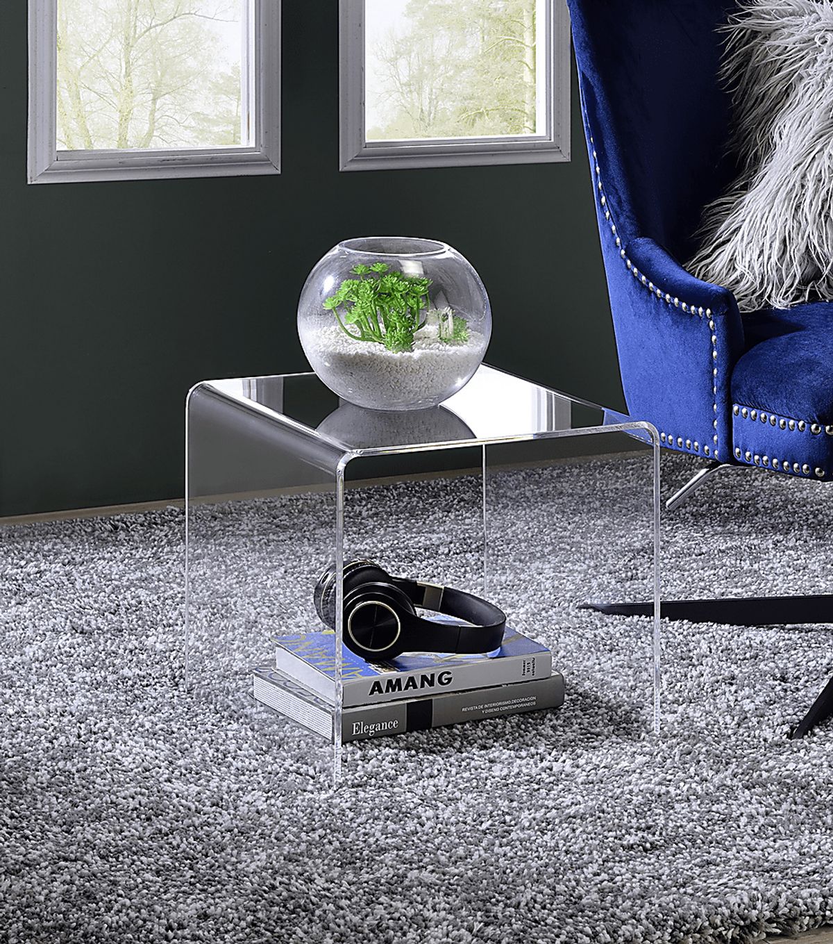 Crystalview Clear White End Table | Rooms to Go