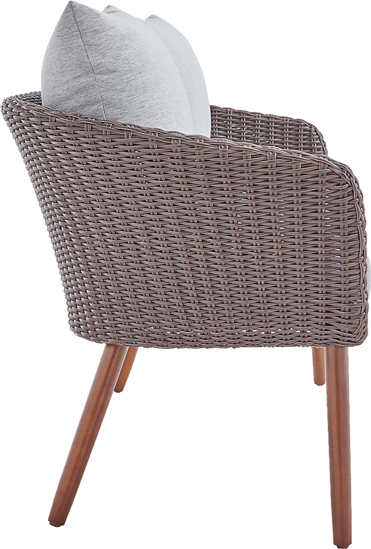 Cub Creek Light Gray Polyester Fabric Outdoor Settee | Rooms to Go