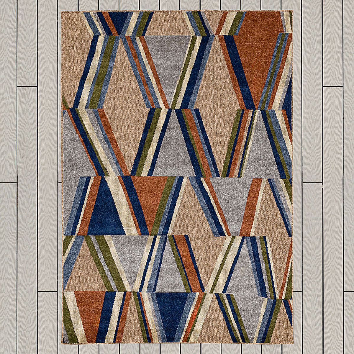 Cudsay Coast Beige,Blue,Rust Beige,Blue,Red Outdoor Rugs | Rooms to Go