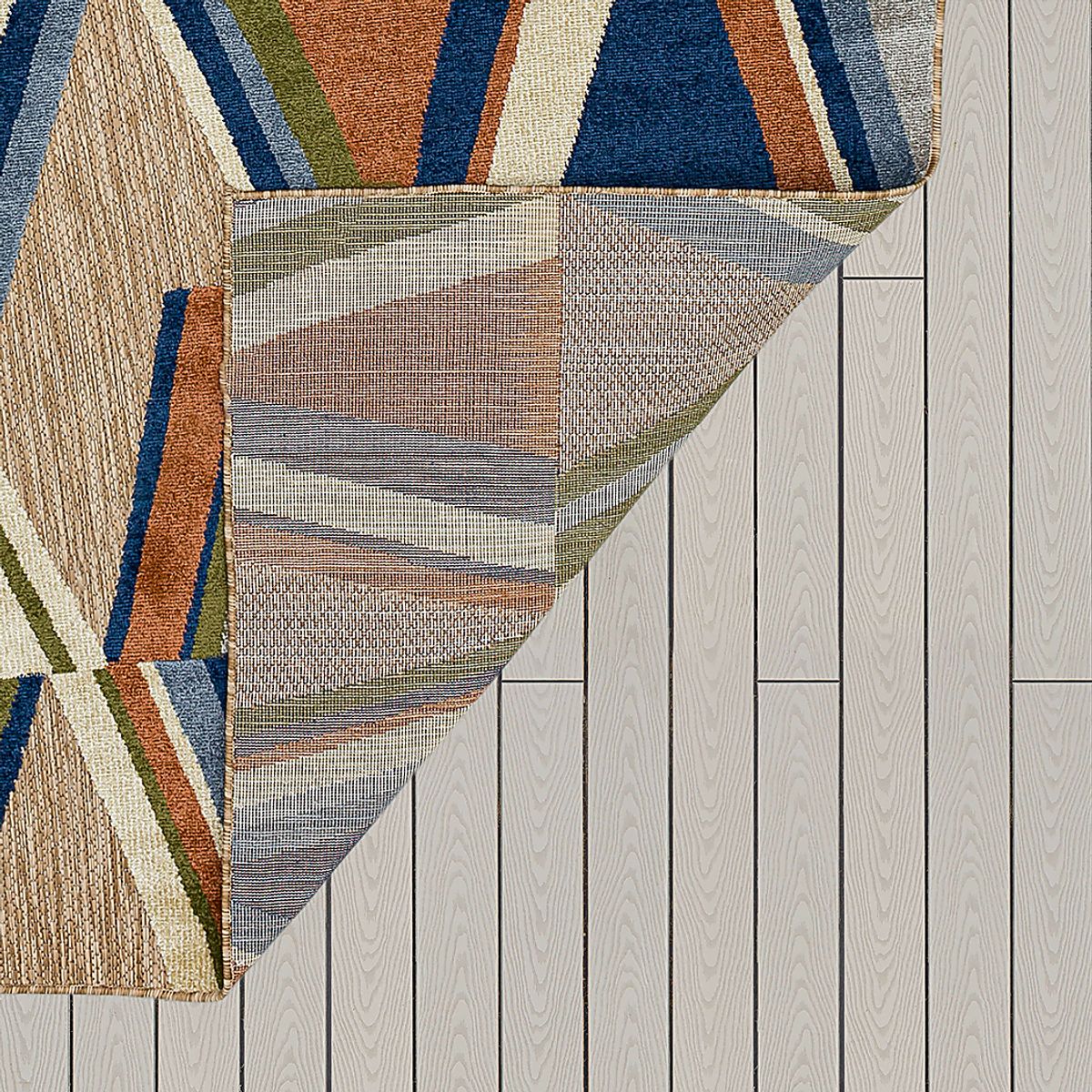 Cudsay Coast Beige,Blue,Rust Beige,Blue,Red Outdoor Rugs | Rooms to Go