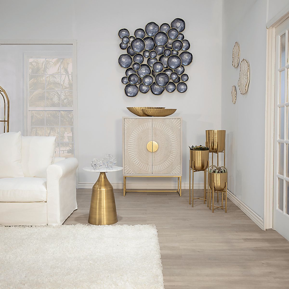 Cullom Gold Colors,Metal Yellow Planter, Set Of 3 | Rooms to Go