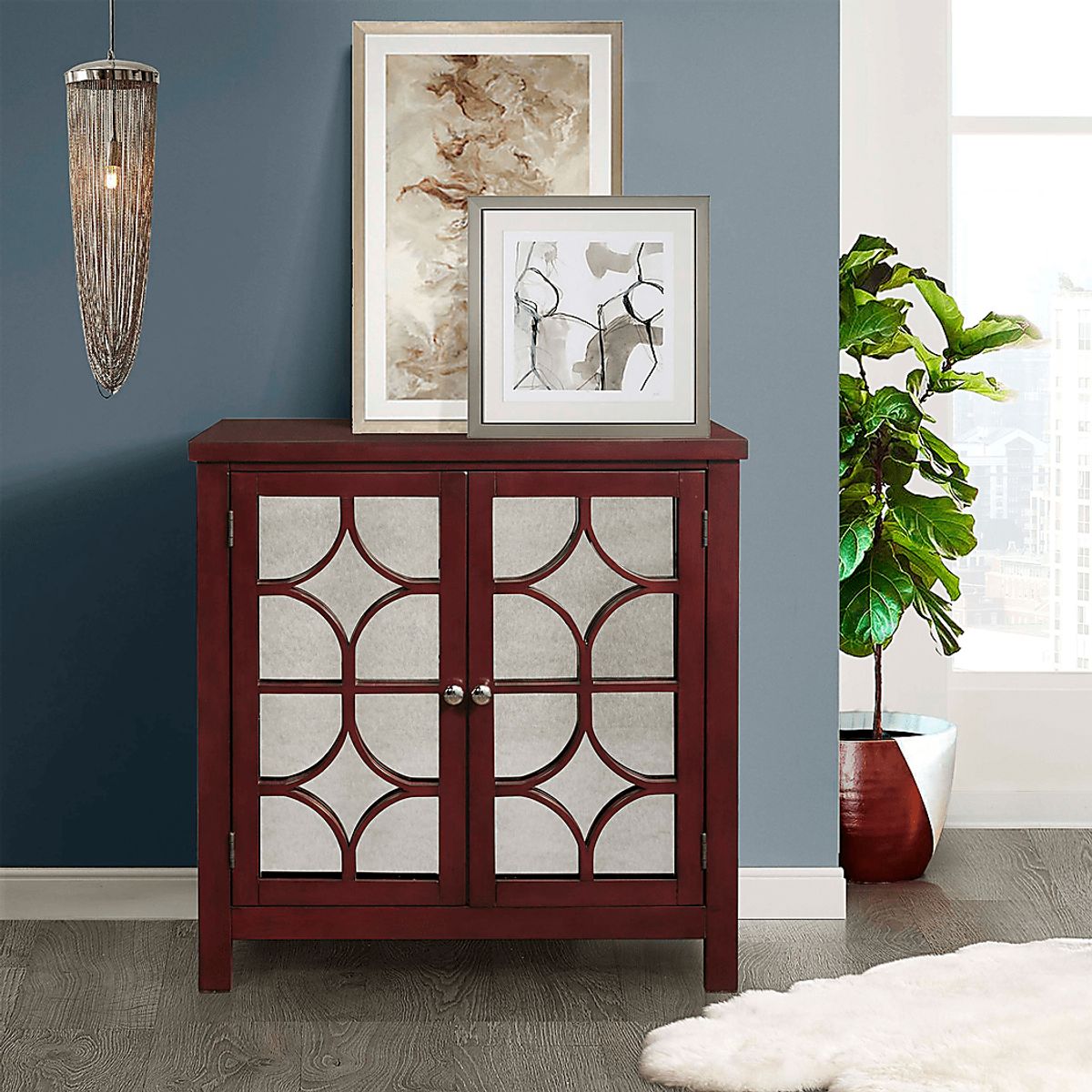 Cuthart Red Colors Accent Cabinet | Rooms to Go