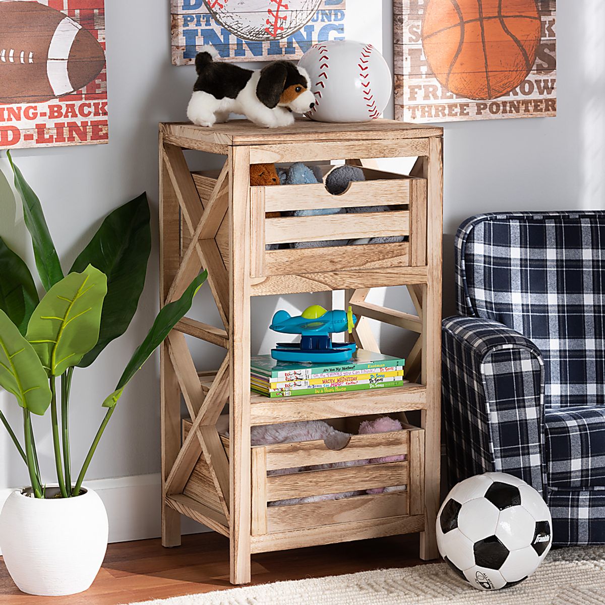 Dagenham Brown Dark Wood Storage Cabinet | Rooms to Go
