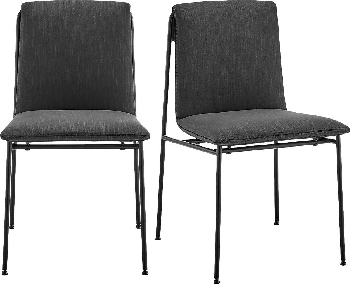 Dagnall Black Polyester Fabric Dining Chair, Set Of 2 | Rooms to Go
