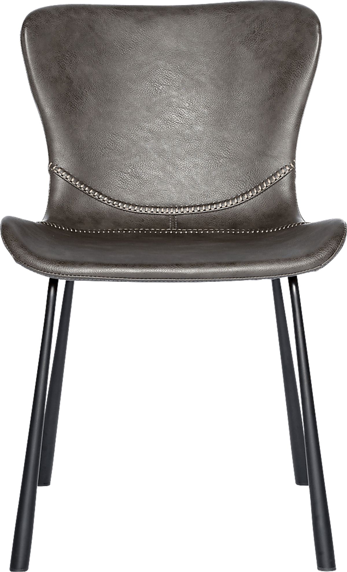 Daigle Dark Gray Leatherette Dining Chair, Set Of 2 | Rooms to Go