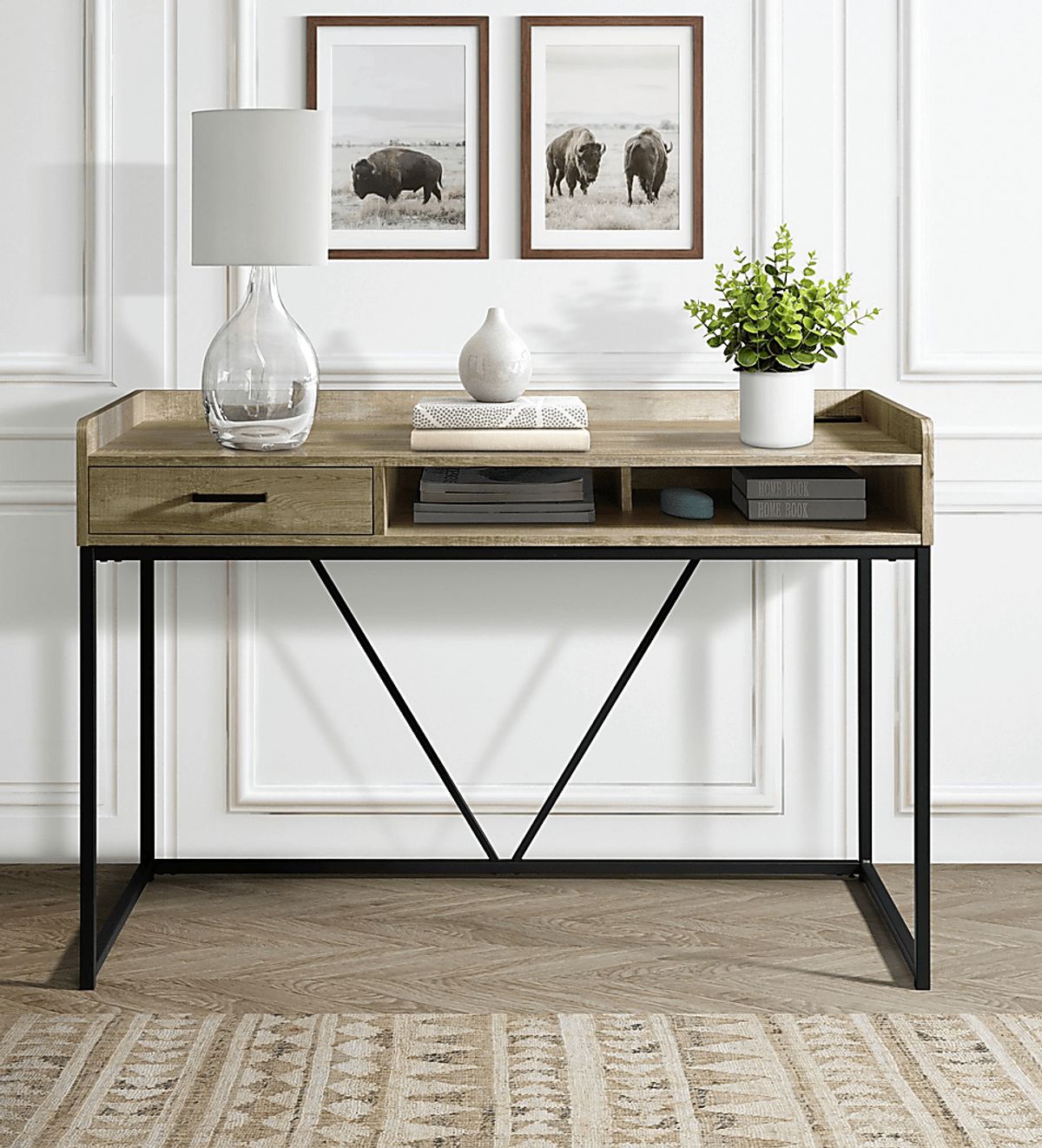 Dalisa Oak Dark Wood,Light Wood Desk | Rooms to Go