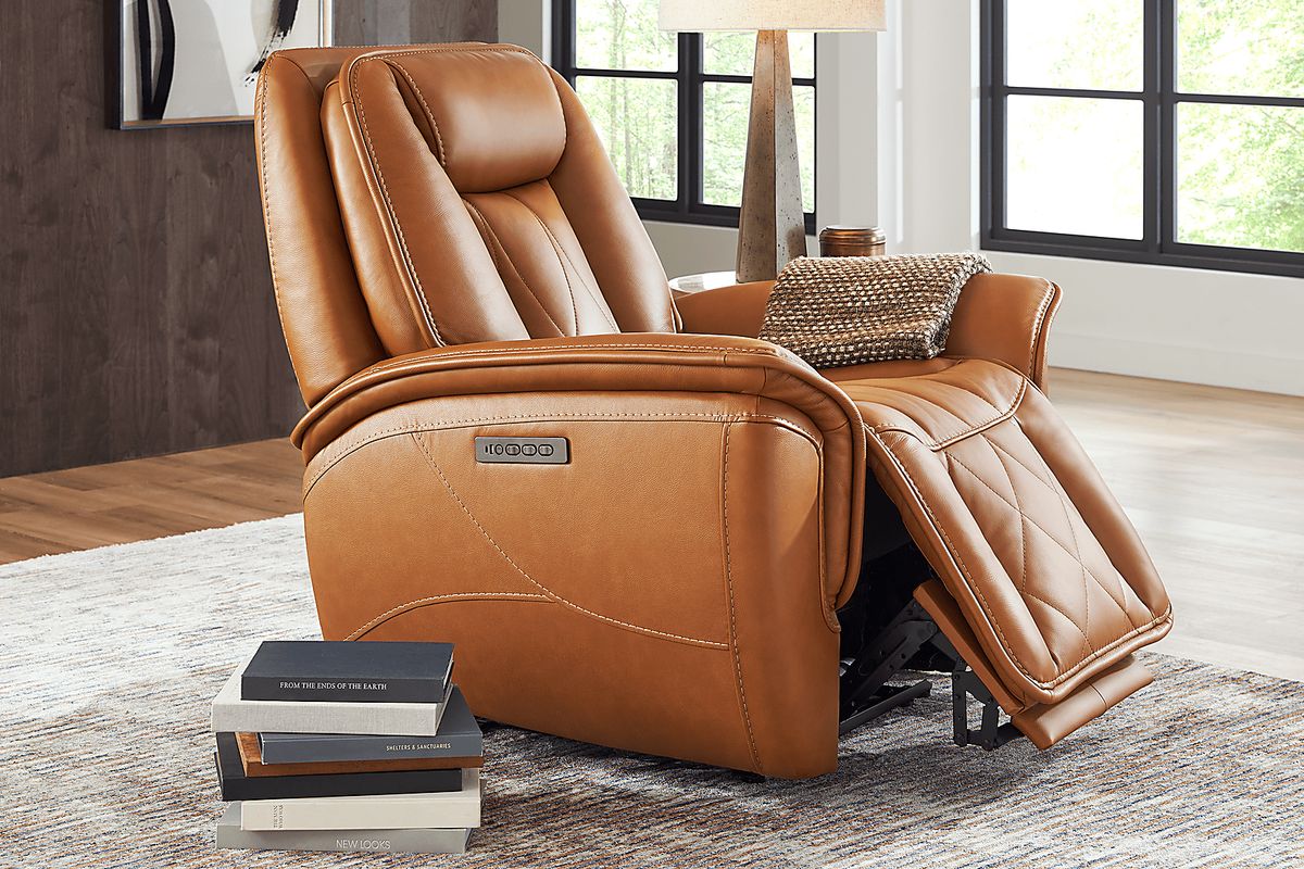 Dalton Brown Leather Triple Power Recliner | Rooms to Go