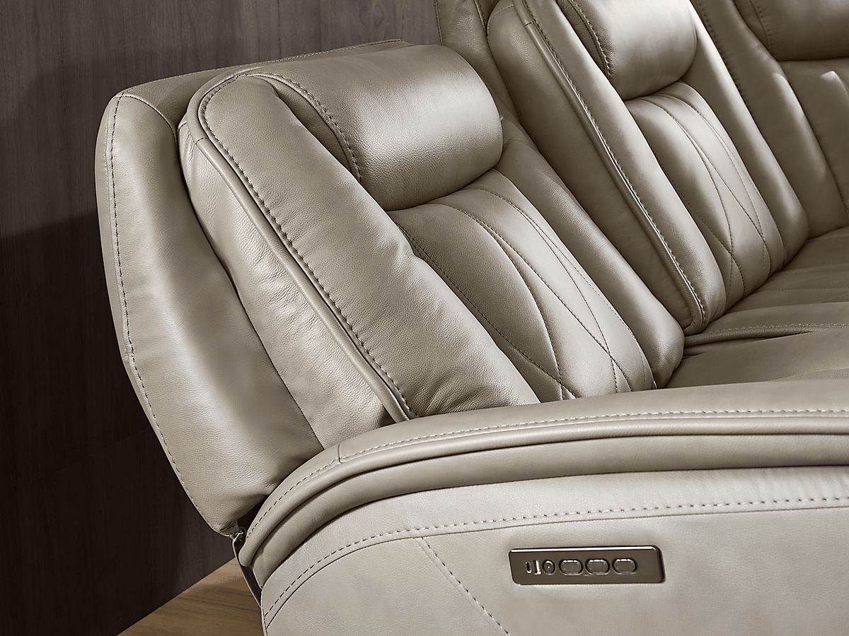 Dalton Gray Leather 5 Pc Triple Power Reclining Sectional | Rooms to Go