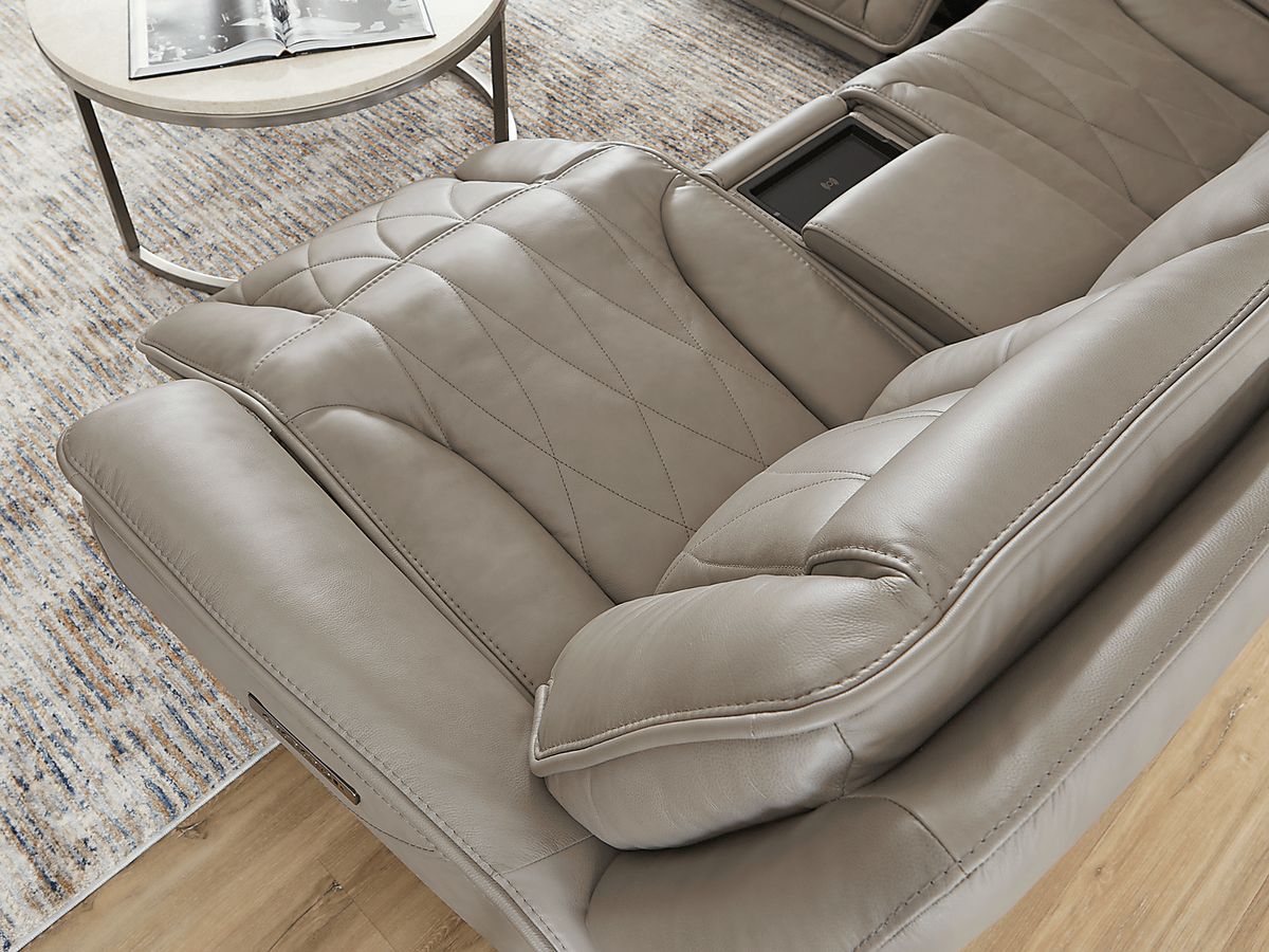 Dalton Gray Leather 6 Pc Triple Power Reclining Sectional | Rooms to Go