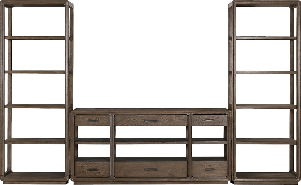 Danan 3 Pc Brown Dark Wood 70 In Console With Piers | Rooms to Go