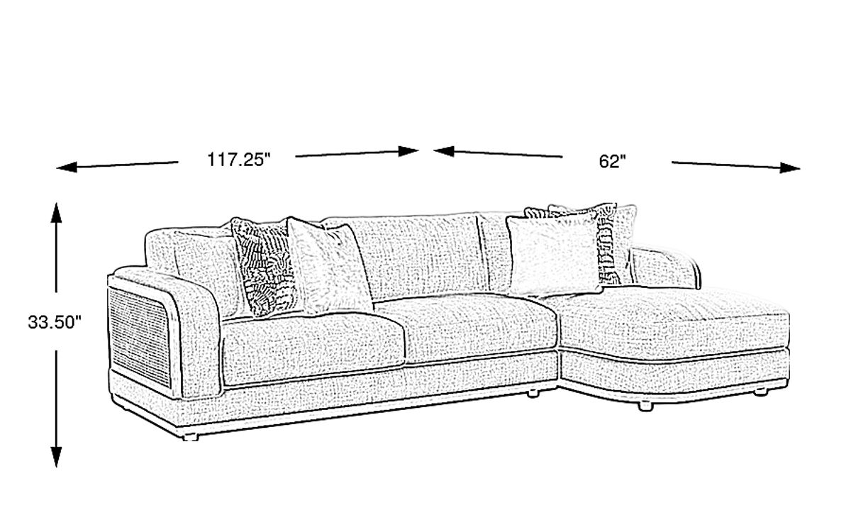 Danbury Lakes Wheat Beige Microfiber 2 Pc Right Arm Chaise Sectional ...