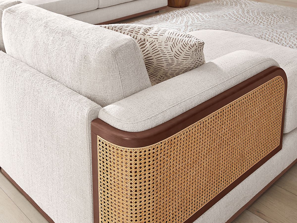 Danbury Lakes Wheat Beige Microfiber 2 Pc Left Arm Chaise Sectional ...