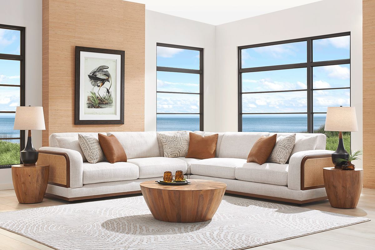 Danbury Lakes Wheat Beige Microfiber 3 Pc Sectional | Rooms to Go