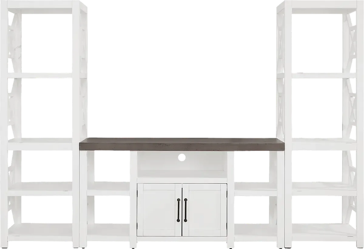 Danusa II White Colors,White 3 Pc Wall Unit With 62 in. Console | Rooms to Go