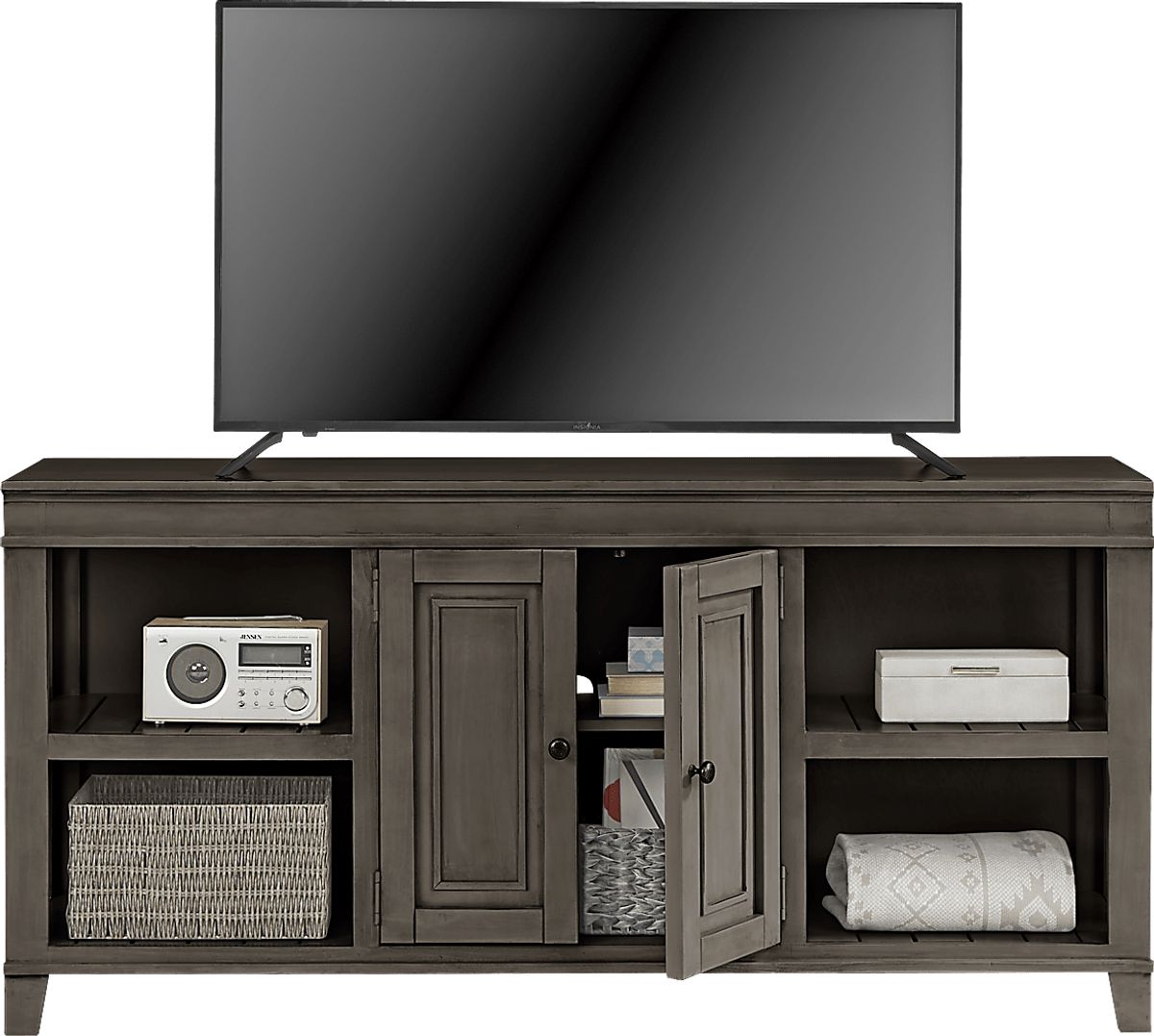 Darby Brook Dark Gray 66 in. Console | Rooms to Go