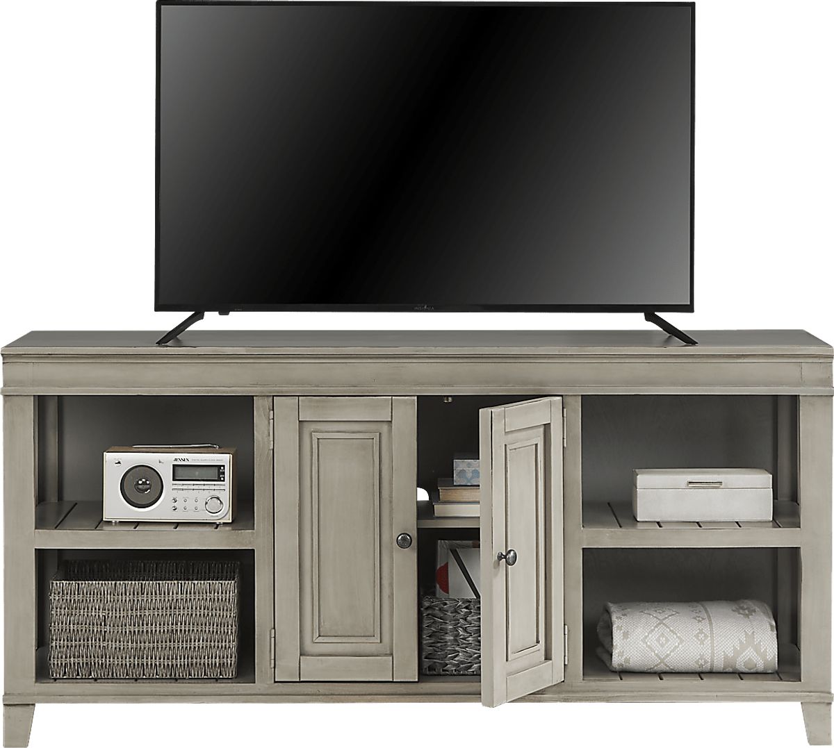 Darby Brook Light Gray Console | Rooms to Go