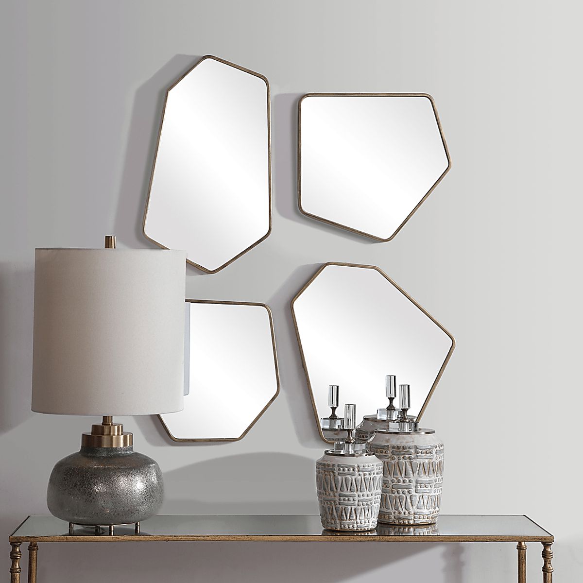 Dariane Gold Colors,Metal Mirror, Set Of 4 | Rooms to Go