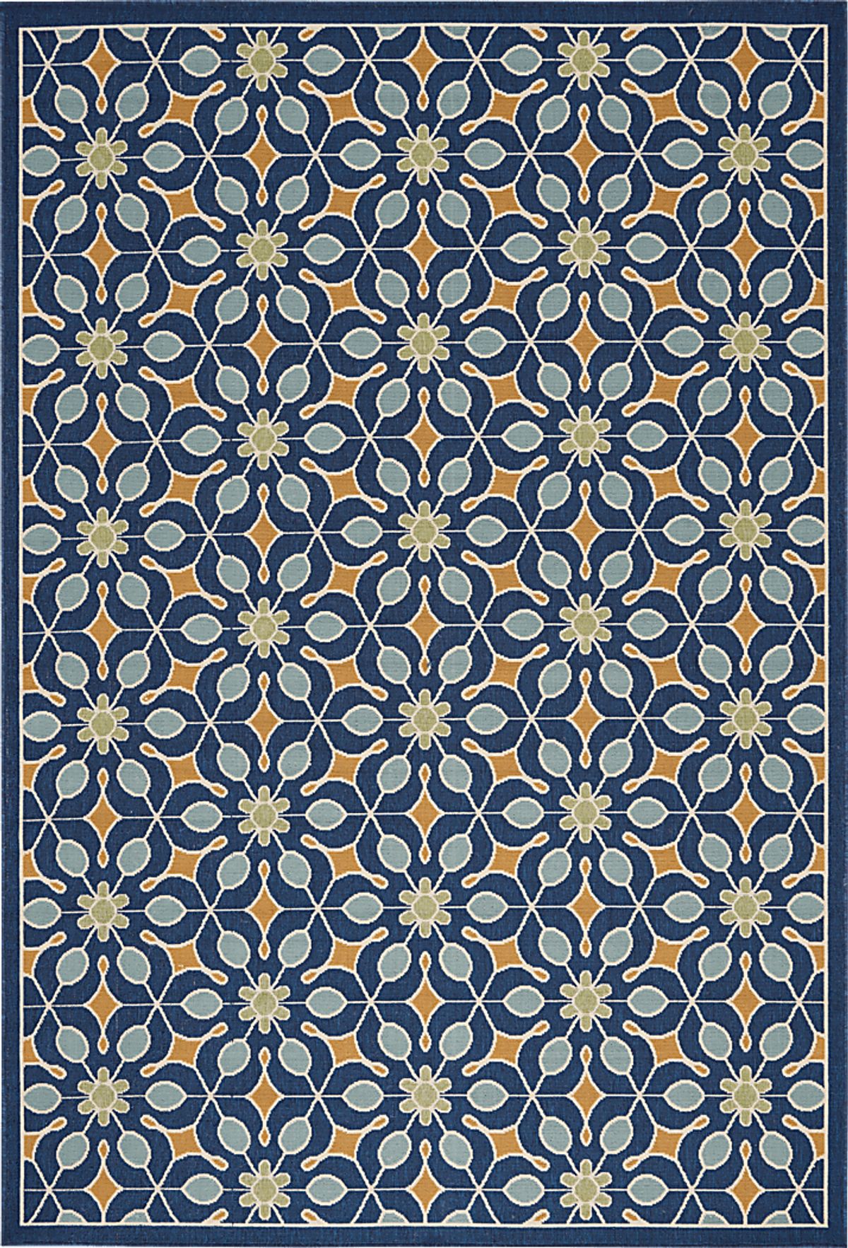 Darion Blue Polypropylene Fabric Outdoor Rug - Rooms To Go