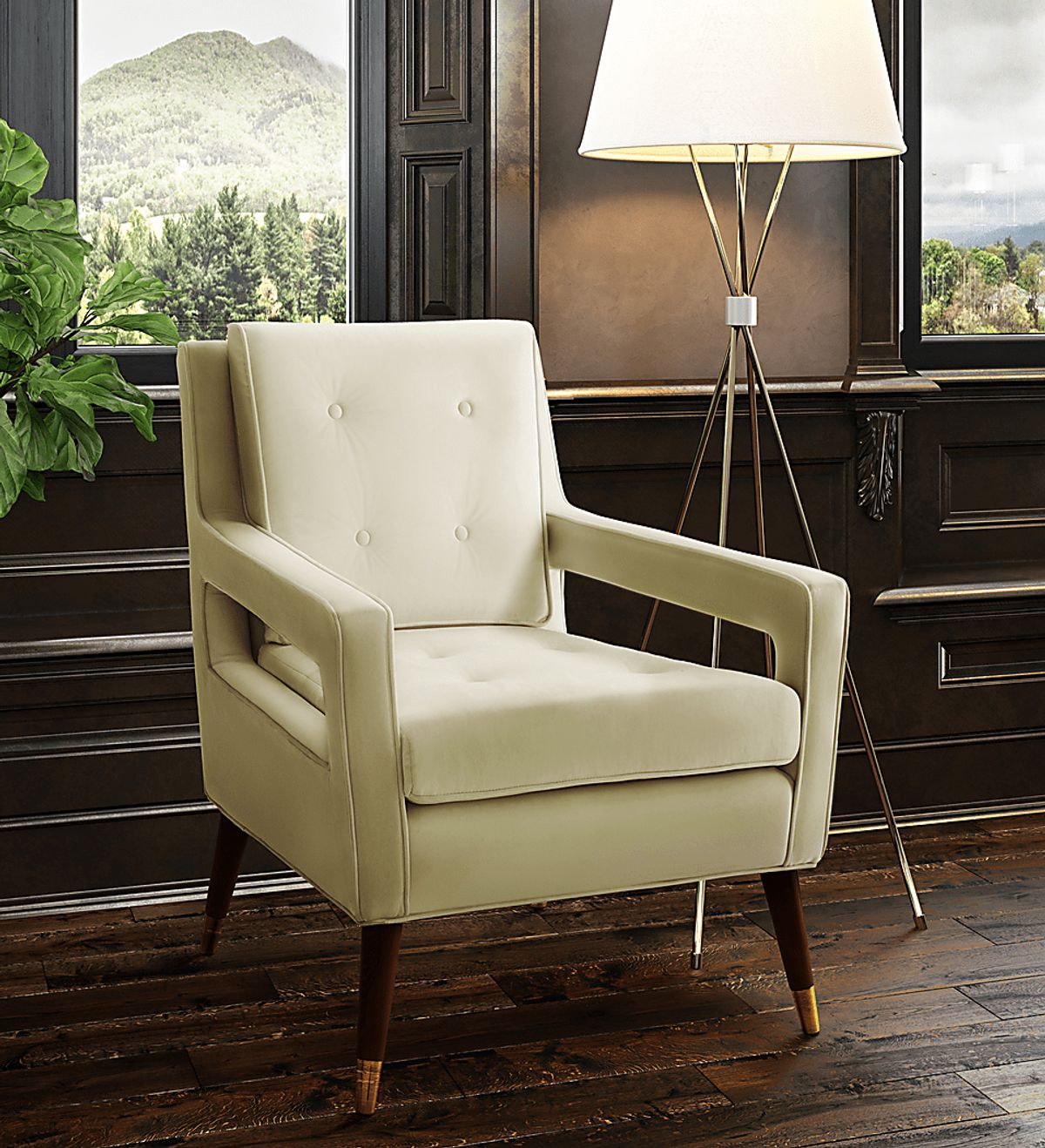 Darius Ivory Beige Plush Accent Chair | Rooms to Go
