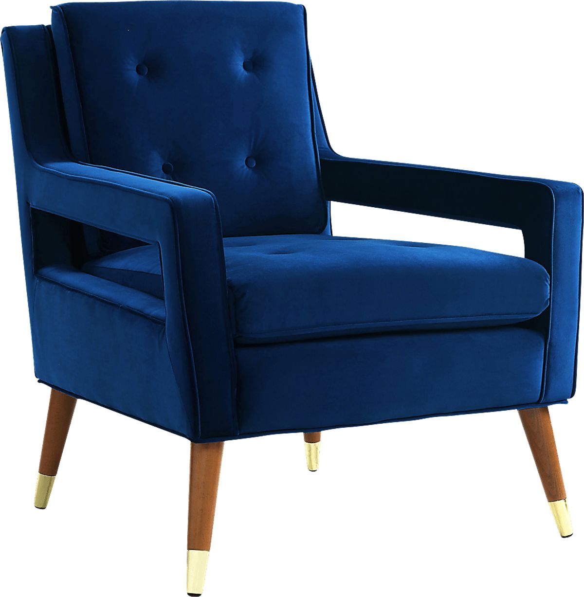 Darius Navy Blue Plush Accent Chair | Rooms to Go